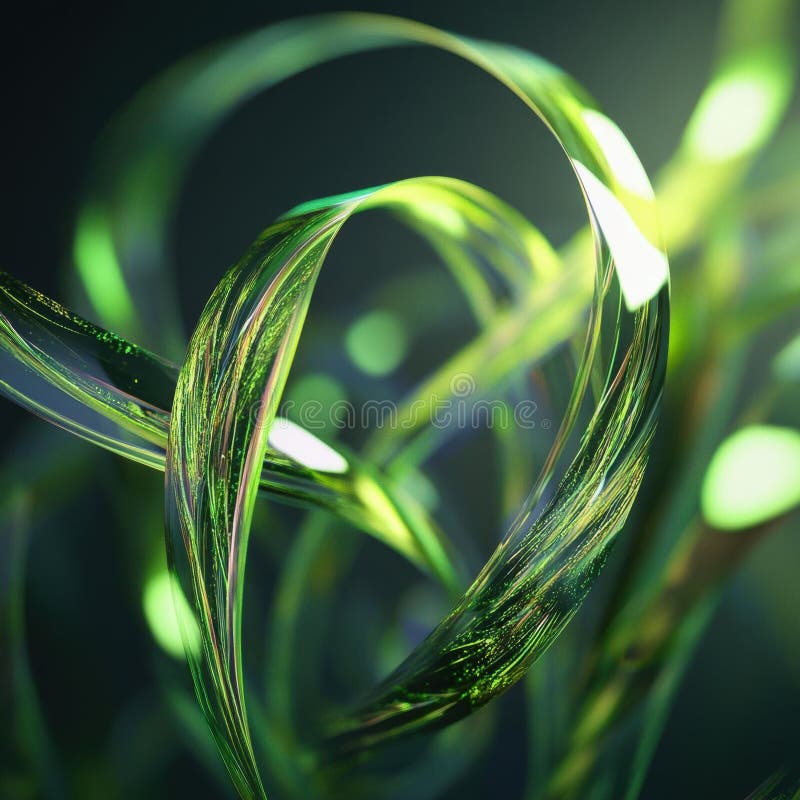 Abstract Green Intertwined Ribbons - Nature S Symphony Stock ...