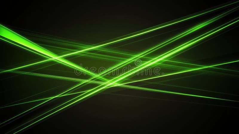 Abstract Green Laser Light Beams Crossing in Dark Background Stock ...