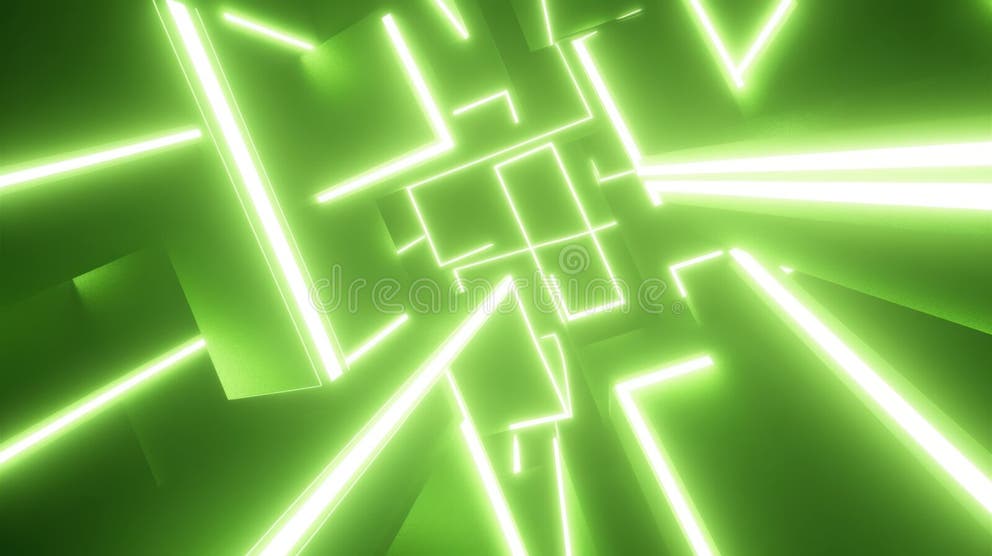 Abstract Green Laser Light Maze Background Stock Image - Image of ...