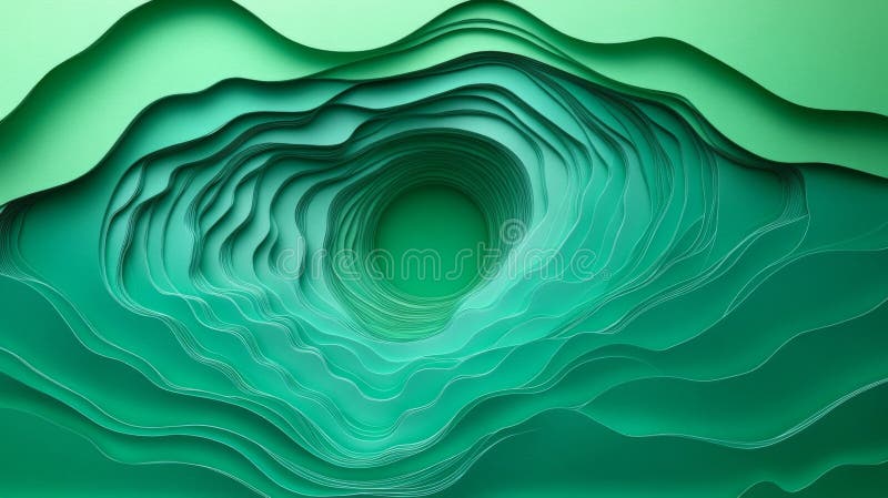 Abstract Green Layered Paper Design Stock Illustration - Illustration ...