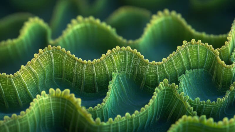 Abstract Green Leaf Texture Organic Waves Stock Illustration ...