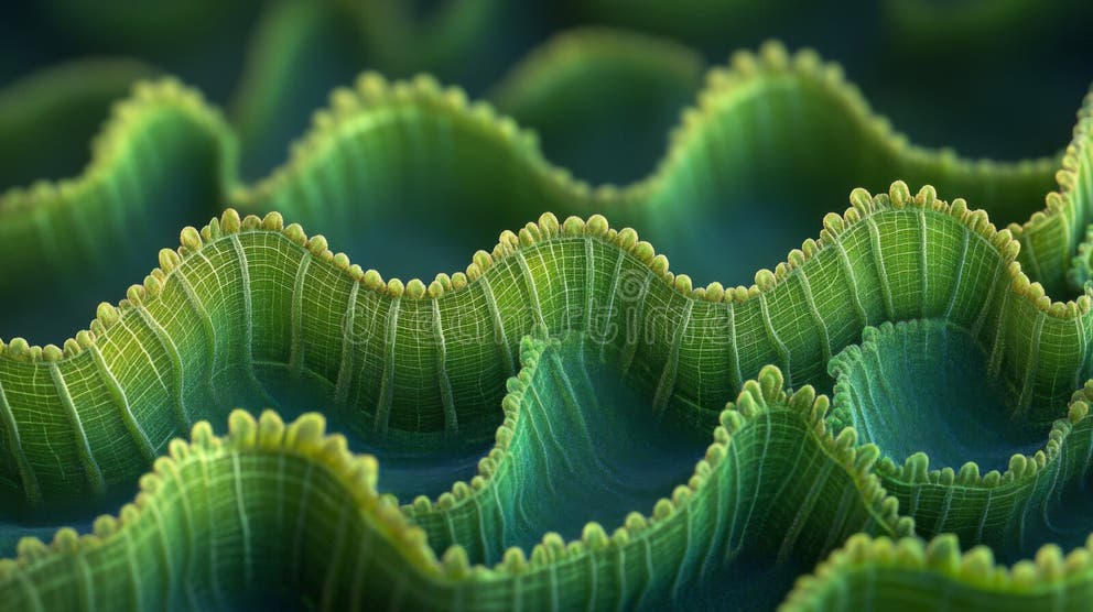 Abstract Green Leaf Texture Organic Waves Stock Illustration ...