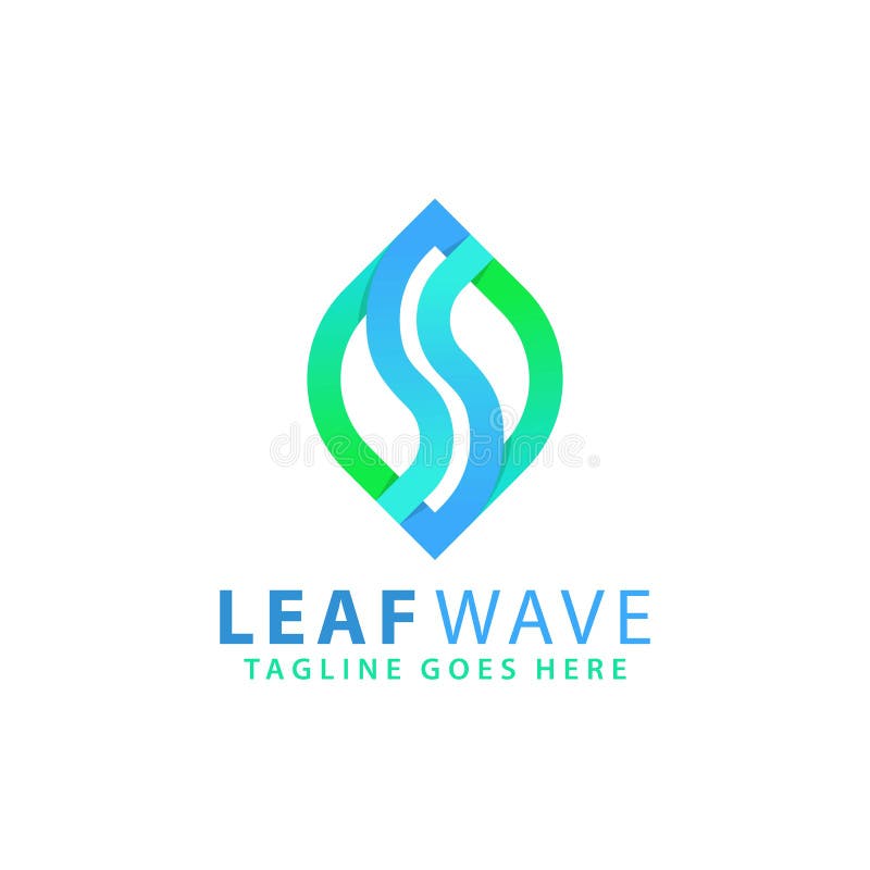 Abstract Green Leaf Wave Modern Logos Design Vector Illustration ...