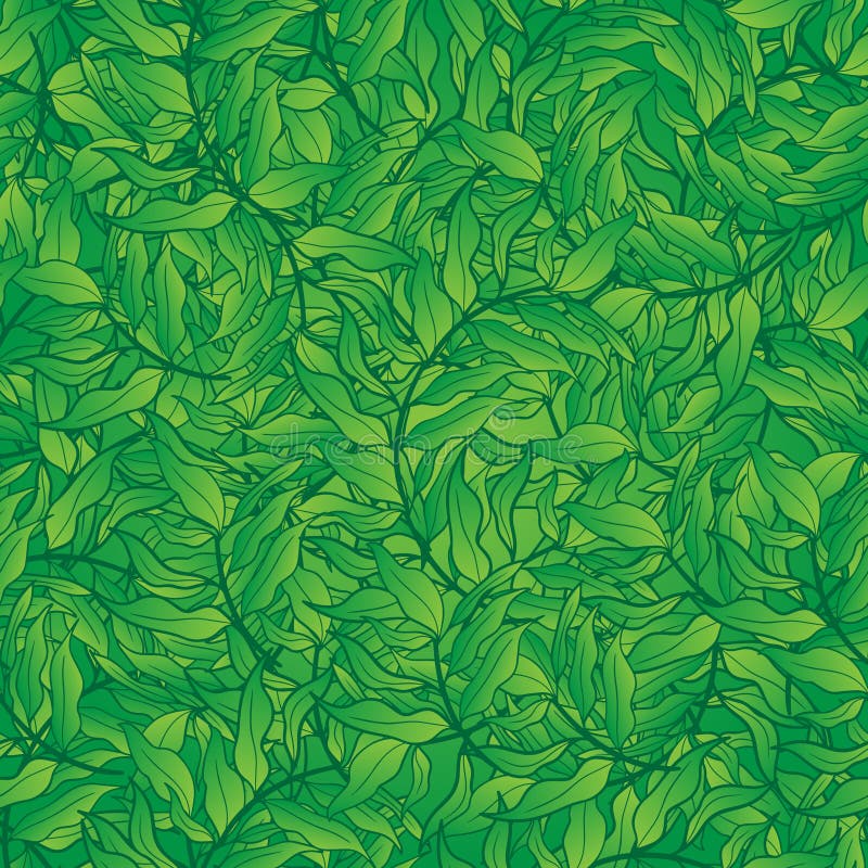 Abstract Green Leaves Background with Seamless Background Stock Vector ...