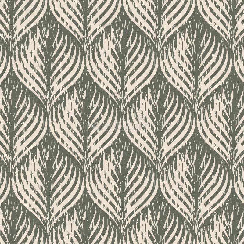 Abstract Green Leaves Vector Pattern, Repeating Leaves on Grunge ...
