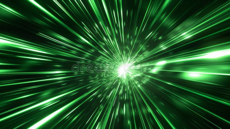Abstract Green Light Burst with Radial Beams Stock Image - Image of ...