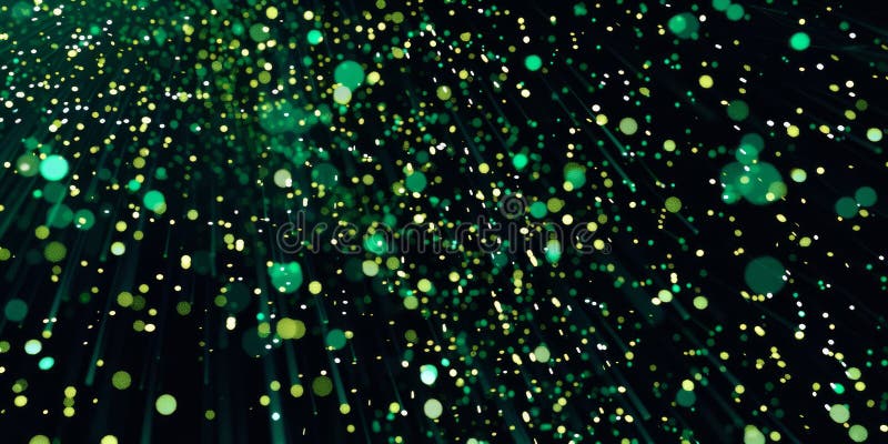 Abstract Green Light Particles Background with Artistic Cosmic Elements ...