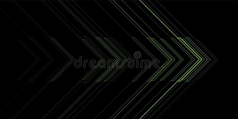 Abstract Green Linear Arrows Geometric Tech Background Stock Vector ...