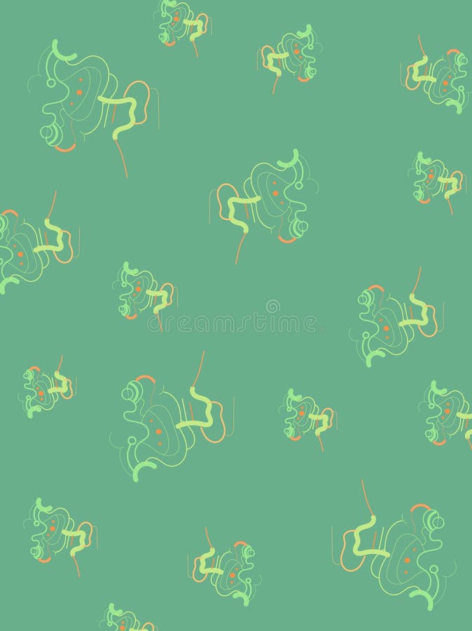 Abstract Green Linear Background in Light Green and Orange Colors Stock ...