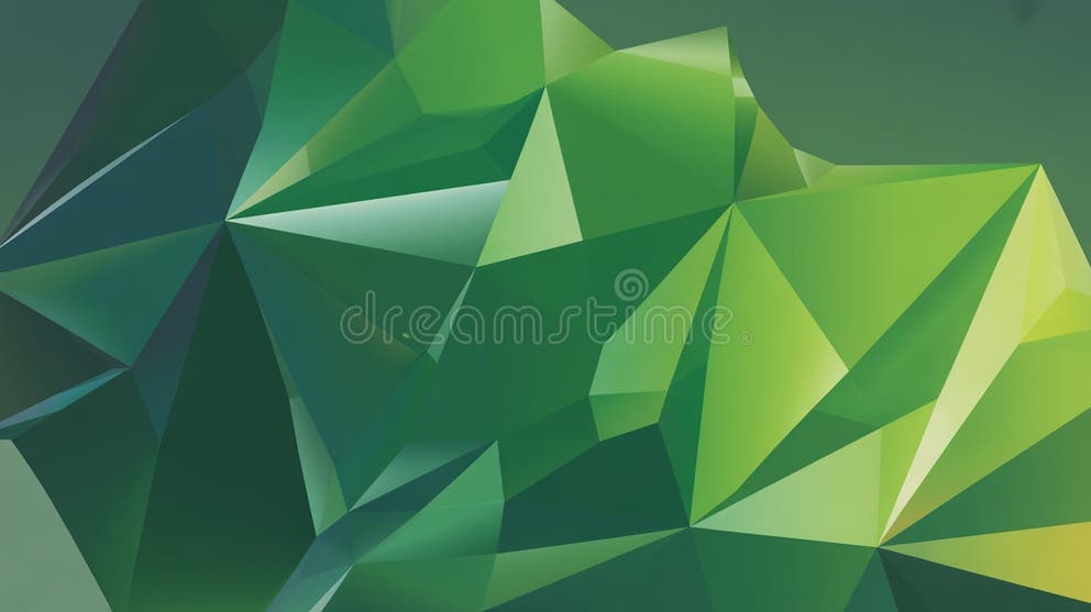 Abstract Green Low Poly Design with Geometric Shapes and Modern Visual ...