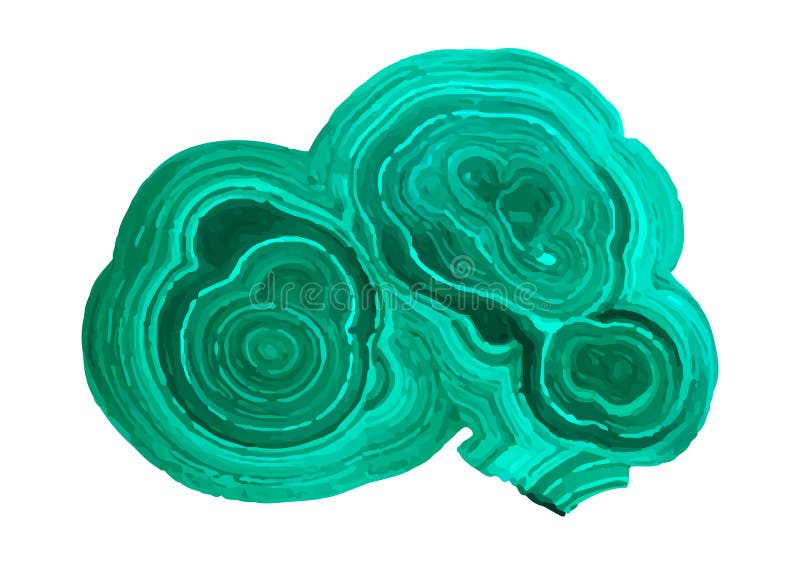 Abstract Green Malachite Geode Slice Illustration with Concentric ...