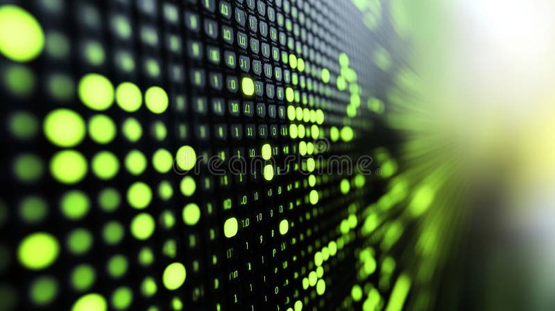 Abstract Green Matrix Code Display Digital Green Data Stream Background for Technology Concepts ...