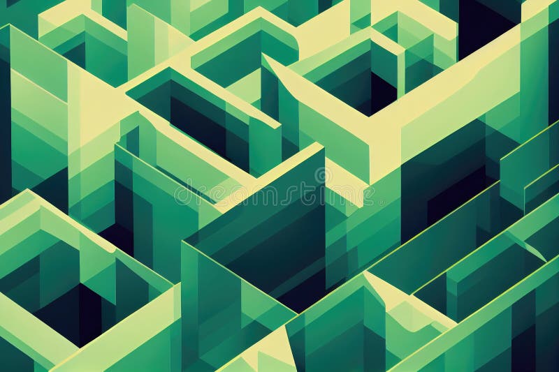 Abstract Green Maze Illustration, Beautiful Art, Ai Generated Image ...