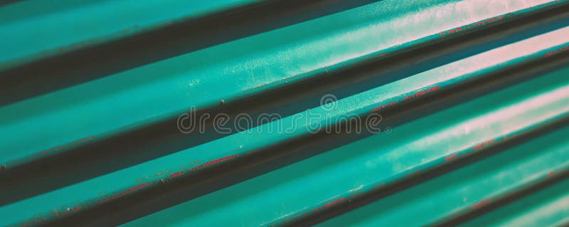 Abstract Green Metal Surface with Sharp Horizontal Ribs for Industrial ...