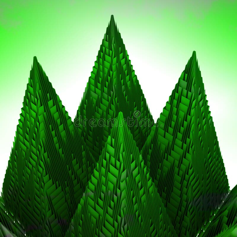 Abstract Green Mountain Pyramid Structure Stock Illustration ...