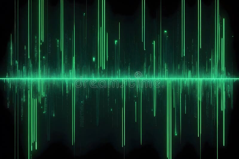 An Abstract with Green Neon Lines Stock Illustration - Illustration of ...