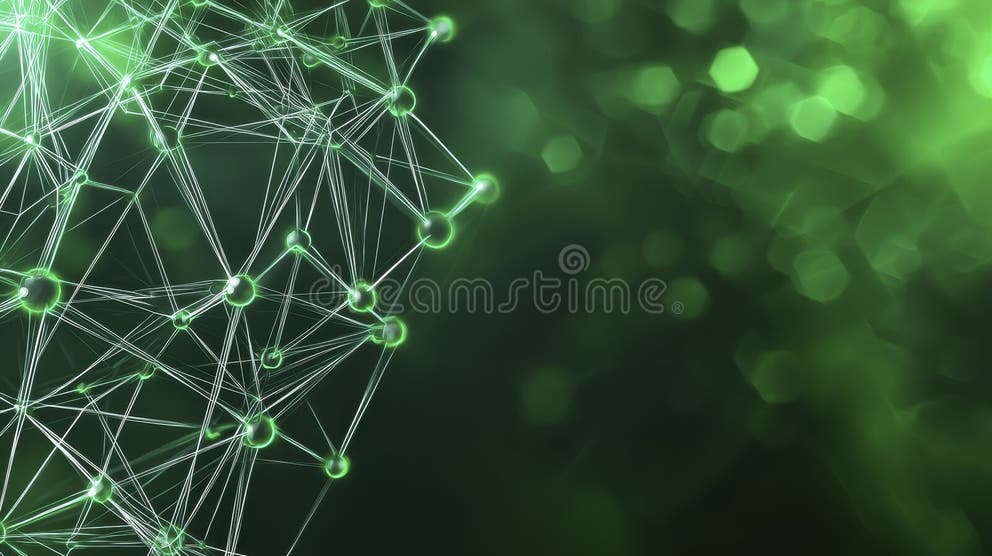 Abstract Green Network Connection Background Stock Illustration ...
