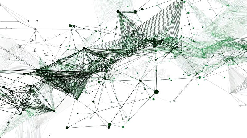 Abstract Green Network Connection: Intricate Web of Lines and Nodes ...