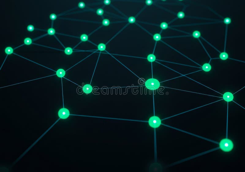 Abstract Green Network Connection Points Stock Illustration ...