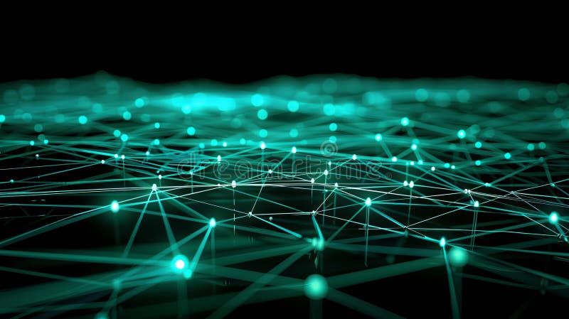 Abstract Green Network Connection Structure Technology Background Stock ...