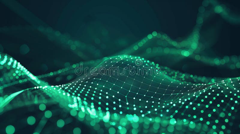 Abstract Green Network Mesh: Data Visualization Background Stock ...