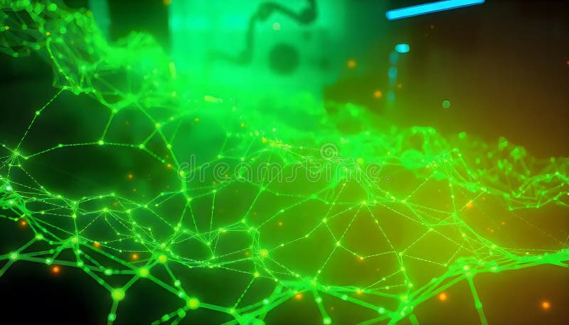 Abstract Green Network Visualization Stock Illustration - Illustration ...