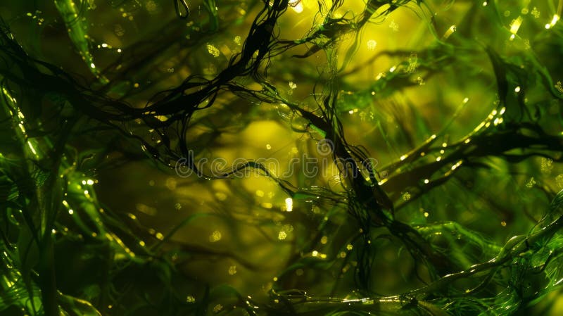 Abstract Green Neural Network Structure Technology Background Data Connection Stock