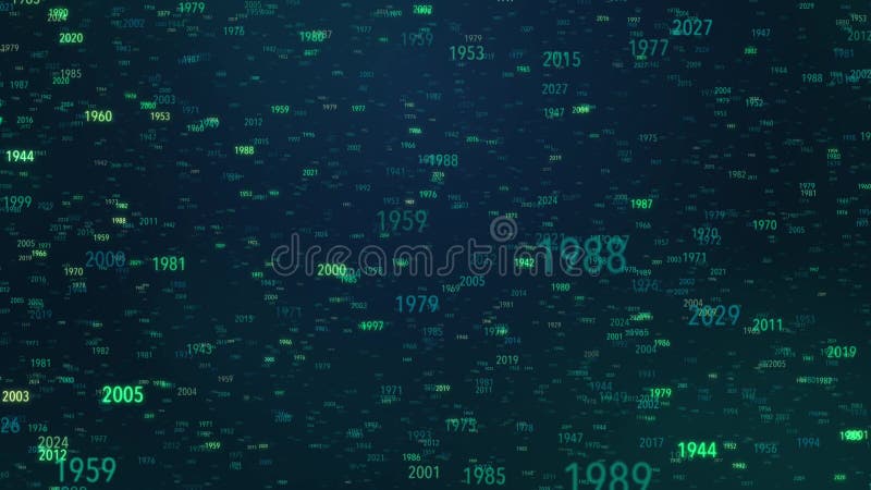 Floating Years Abstract Green Number Animation Stock Footage - Video of ...