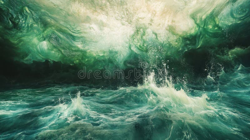 Abstract Green Ocean Waves stock illustration. Illustration of smooth ...
