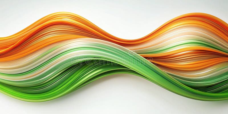 Abstract Green and Orange Curving Lines a Digital Illustration of ...
