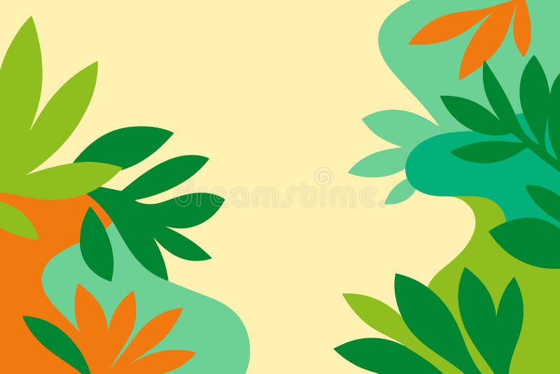 Abstract Green and Orange Floral Background Design Stock Illustration ...
