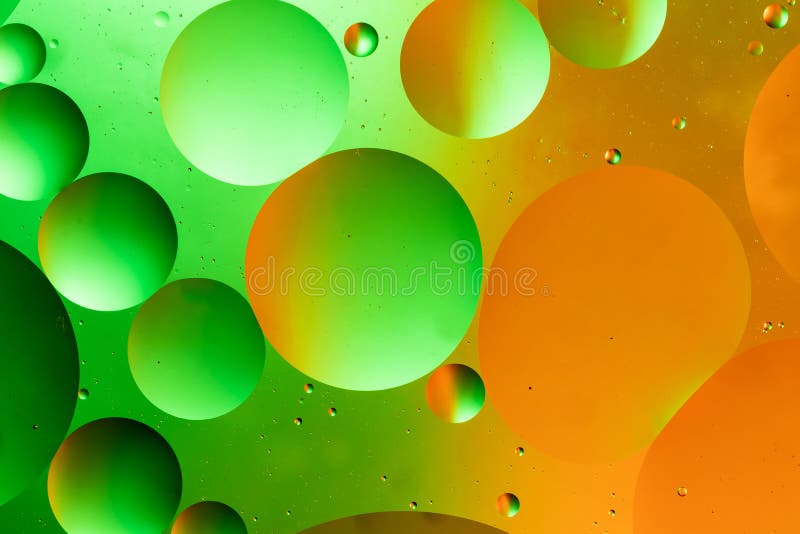 Abstract Green And Orange Water Bubbles Background Stock Image - Image ...