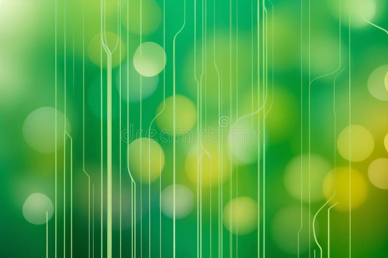 Abstract Green Organic Background with Circuit Lines. Technology and ...