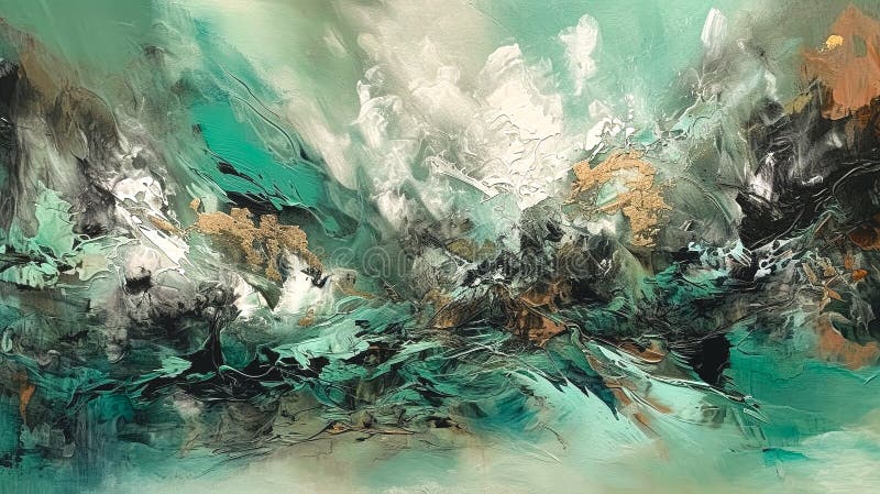 Abstract Green Paint Oil Background, Generative AI. Stock Image - Image ...