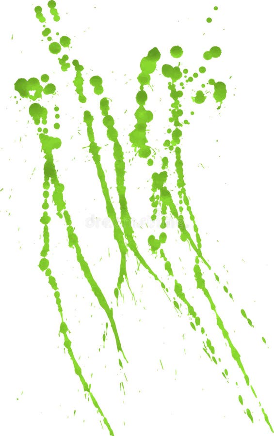 Abstract Green Paint Splash with Drips Isolated on Transparent ...