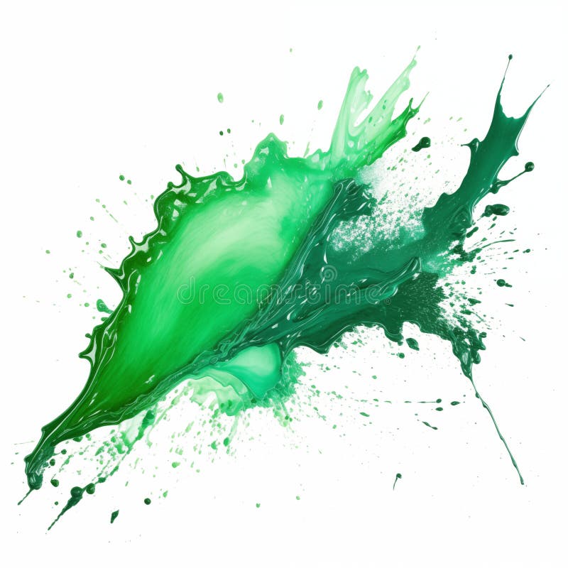 Abstract Green Paint Splash on White Background Stock Illustration ...