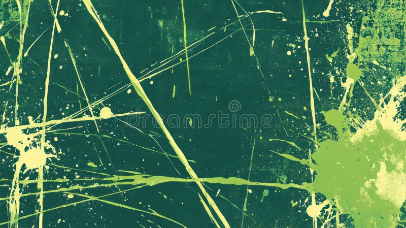 Abstract Green Paint Splatter with Dynamic Lines and Textures Stock ...