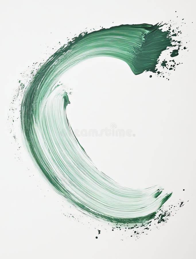 Abstract Green Paint Stroke Stock Illustration - Illustration of ...