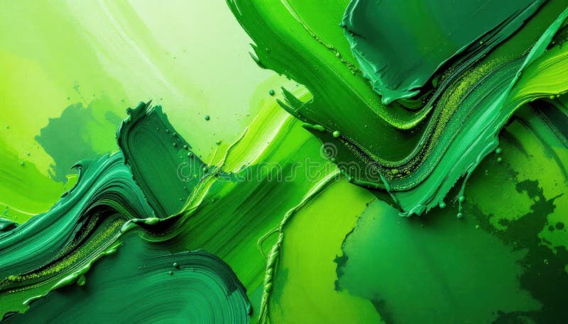 Abstract Green Paint Swirls Texture Background Stock Illustration ...
