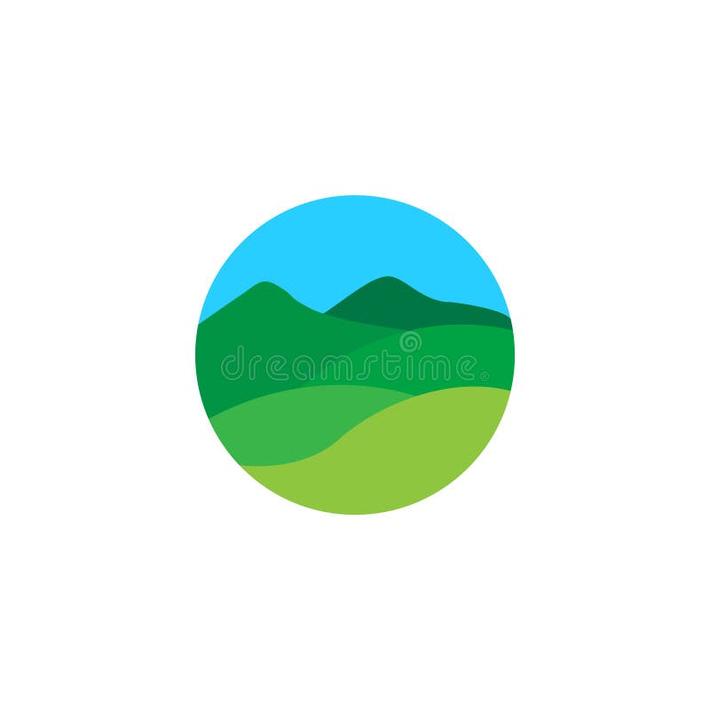 Abstract Hill Desert with Moon Logo Vector Symbol Icon Design Graphic ...