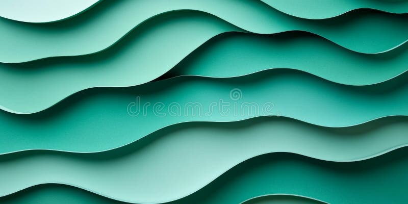 Abstract Green Paper Carved Background, Soft Wave Patterns, Layered ...