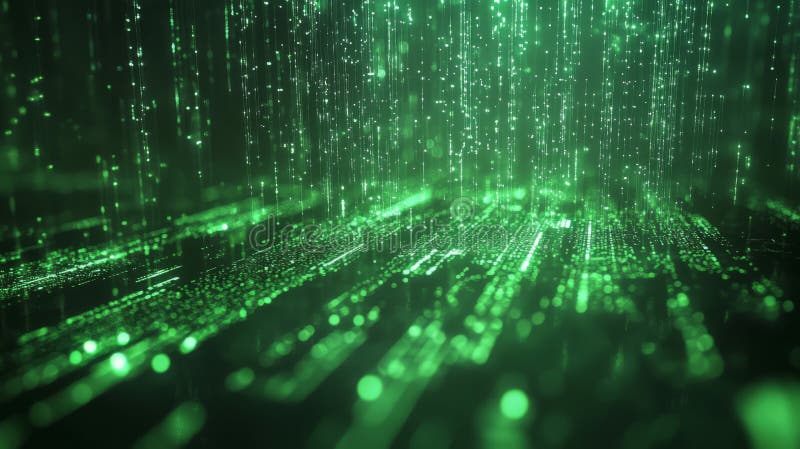 Abstract Green Particle Flow Background Stock Illustration ...