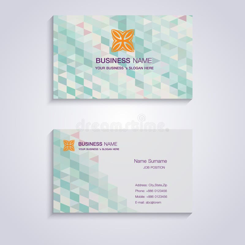 Abstract Green Pastel Business Card Template Stock Vector ...