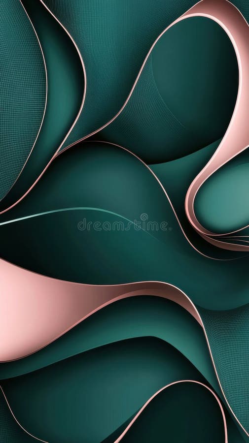 Abstract Green and Pink Waves Create a Dynamic and Elegant Visual Flow ...
