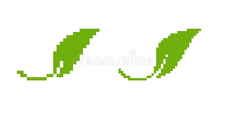 Abstract Green Pixel Leaf Design for Digital Art Stock Vector ...