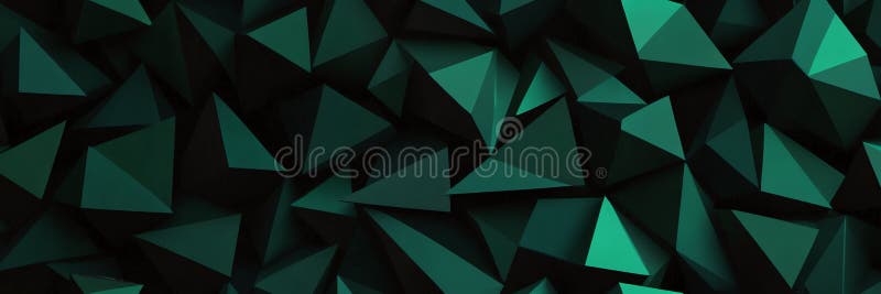 Abstract Green Polygon Triangles on Black Background Design Ai ...