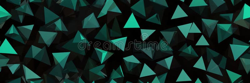 Abstract Green Polygon Triangles on Black Background Design Ai Generated Stock Illustration ...