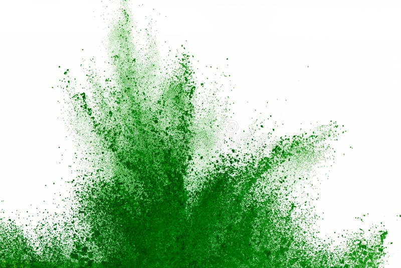 Abstract Green Powder Splatted Background,Freeze Motion of Color Powder ...