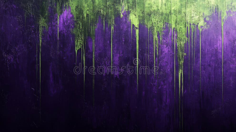 Abstract Green and Purple Dripping Paint Texture Stock Illustration ...