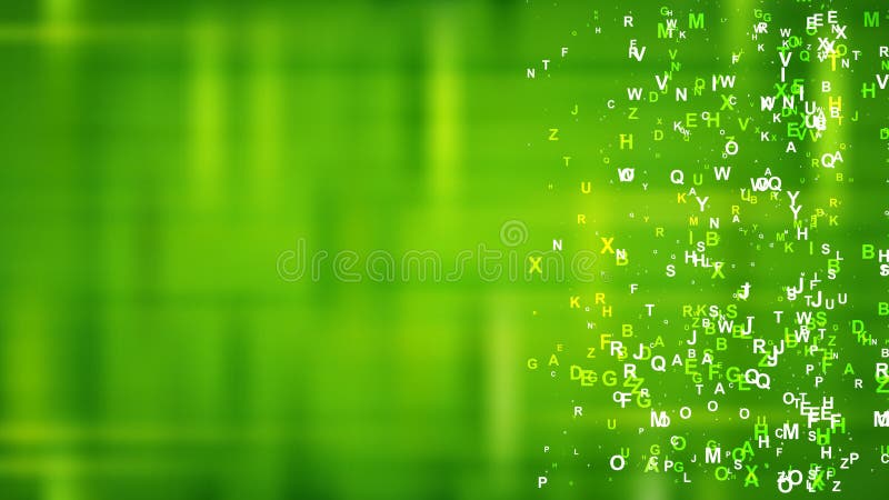 Abstract Green Random Alphabet Letters Background Stock Vector ...